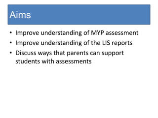 MYP Assessment Sept 2013 | PPTX