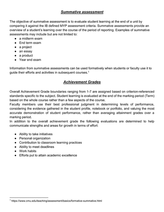 MYP_Assessment_ for IB MYP for grade 9 and grade 10 | PDF