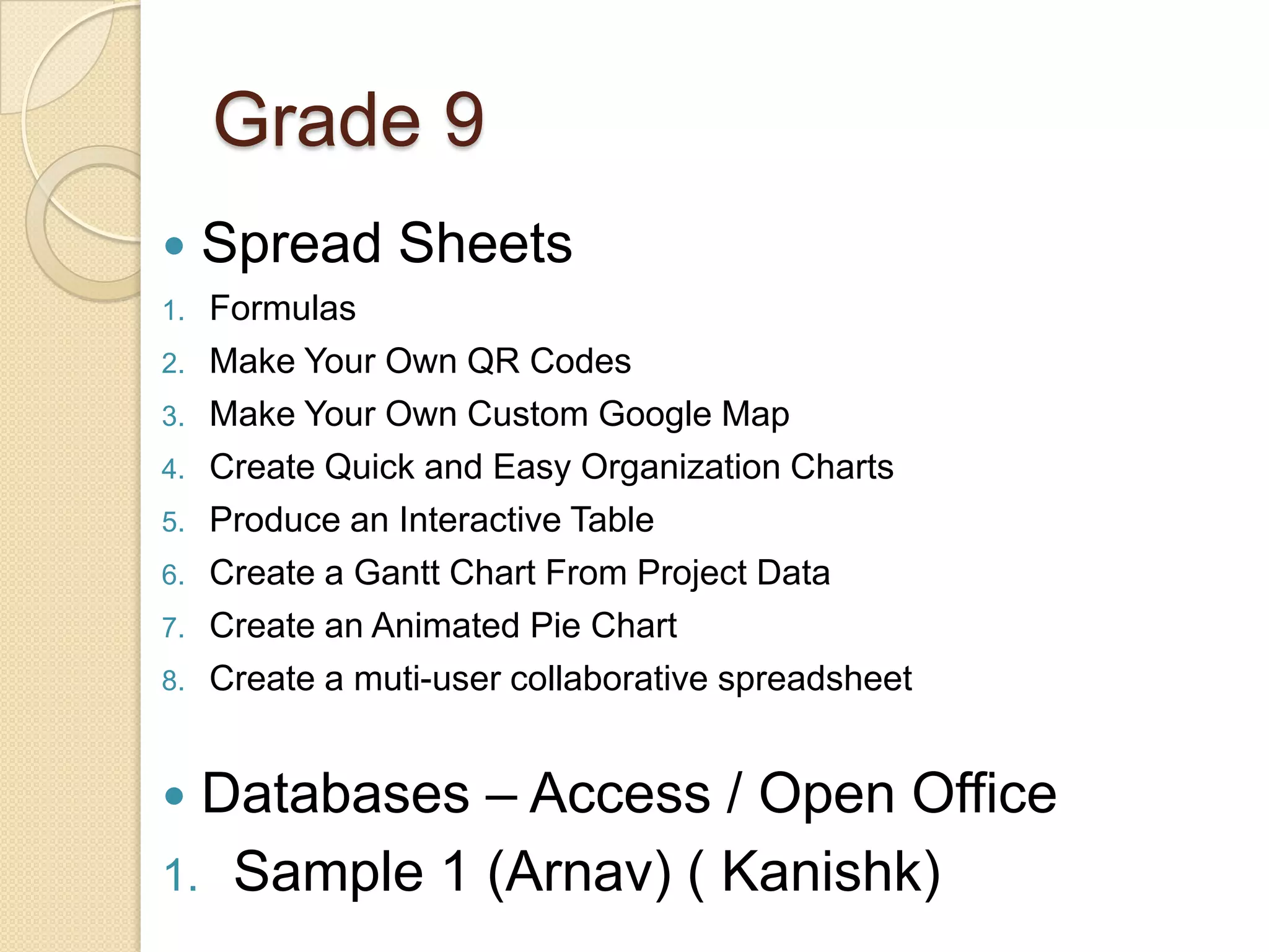 MYP IT – Curriculum brief Grade 9 | PPT