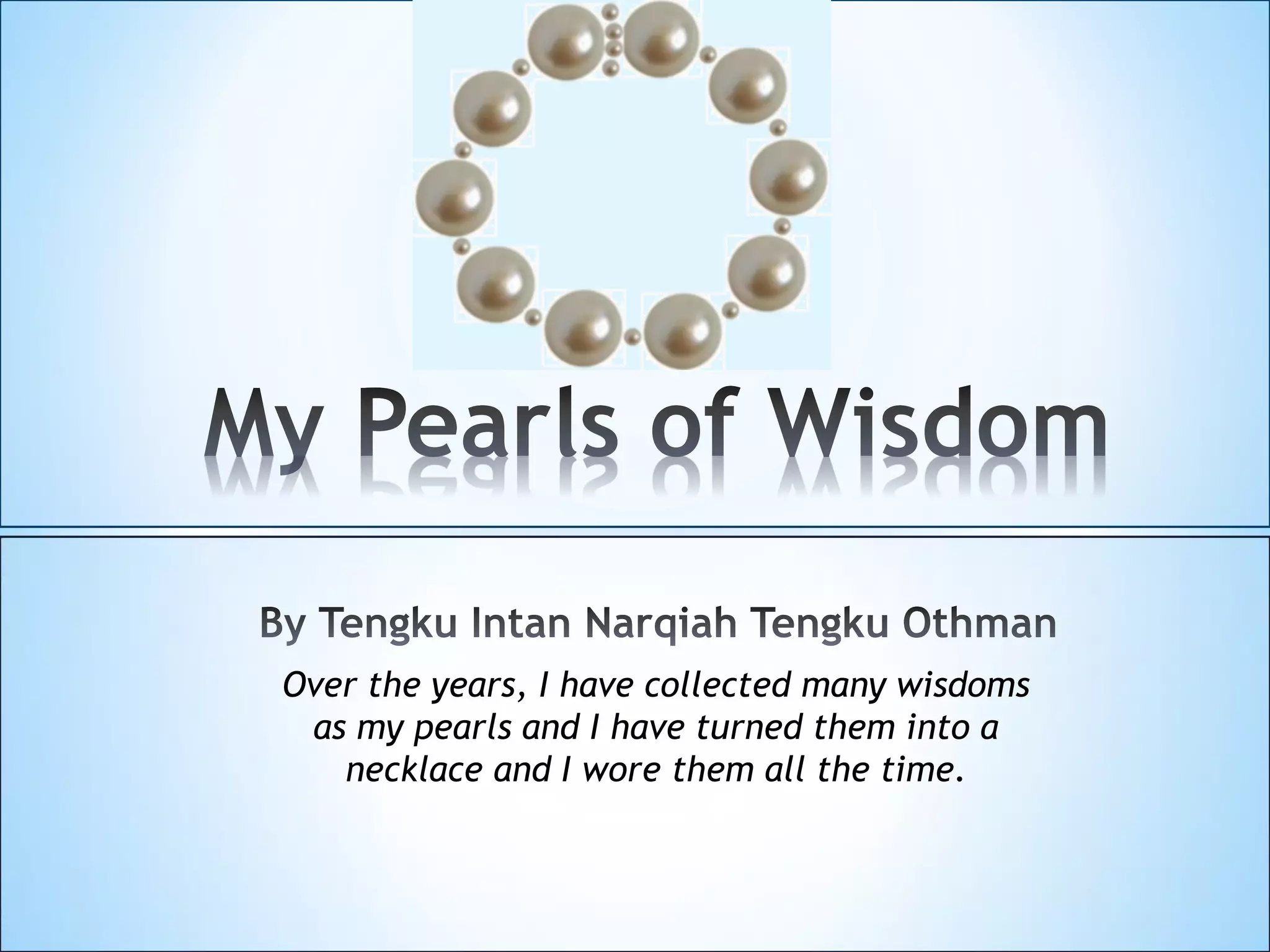 My pearls of wisdom | PDF