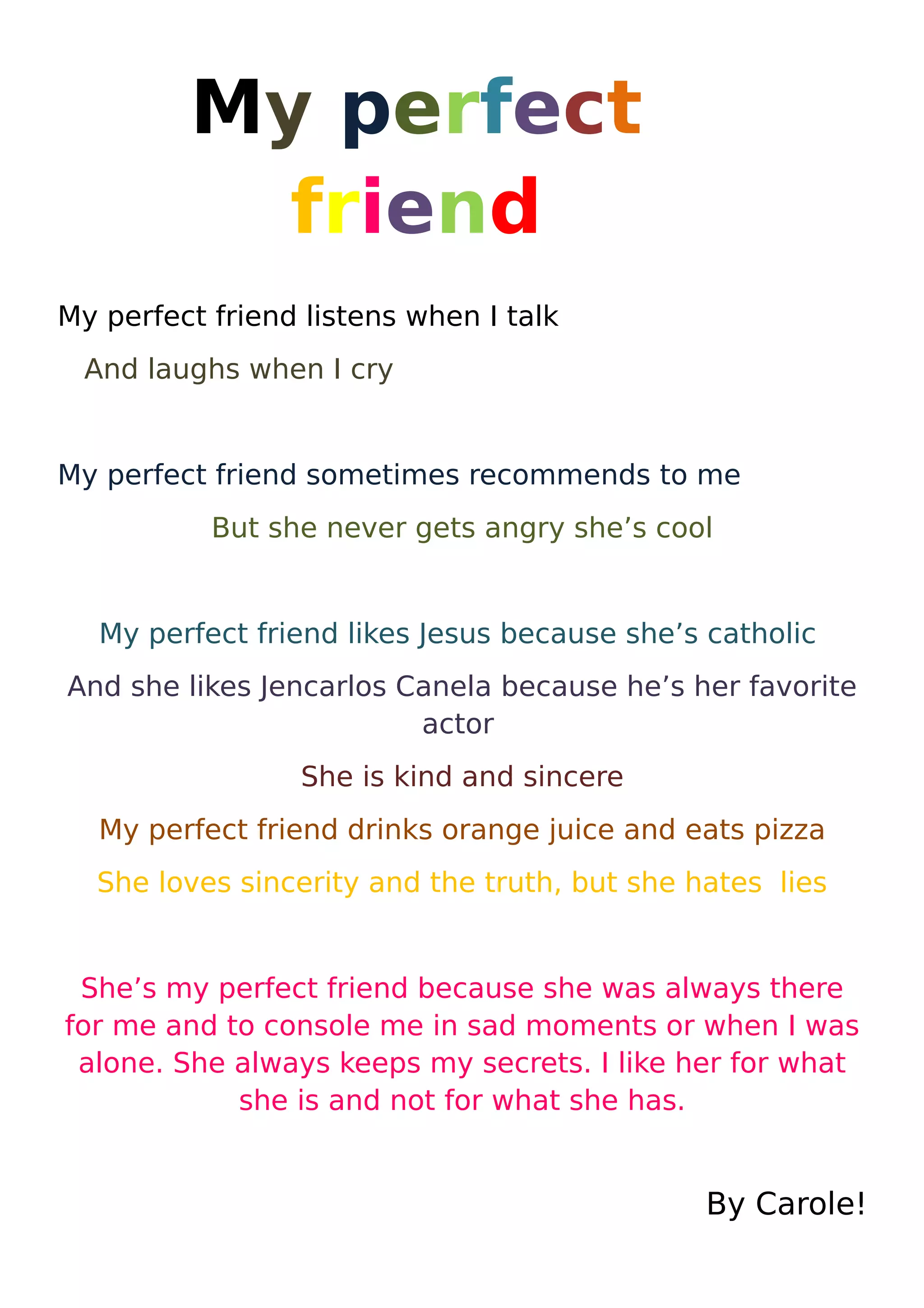 My perfect friendcarole | PDF