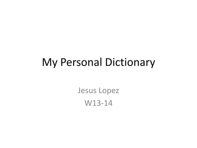 My personal dictionary | PPTX