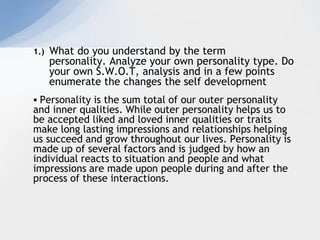My Personality Development All Task | PPTX