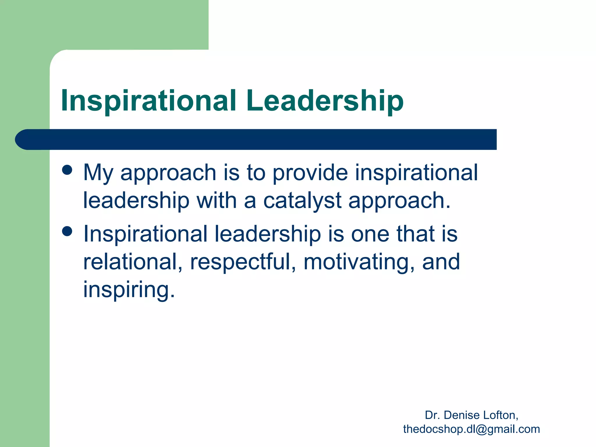 My personal leadership statement | PPT