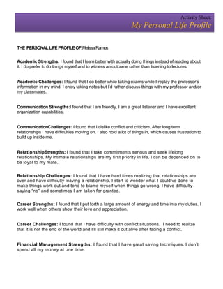 My personal life | DOCX