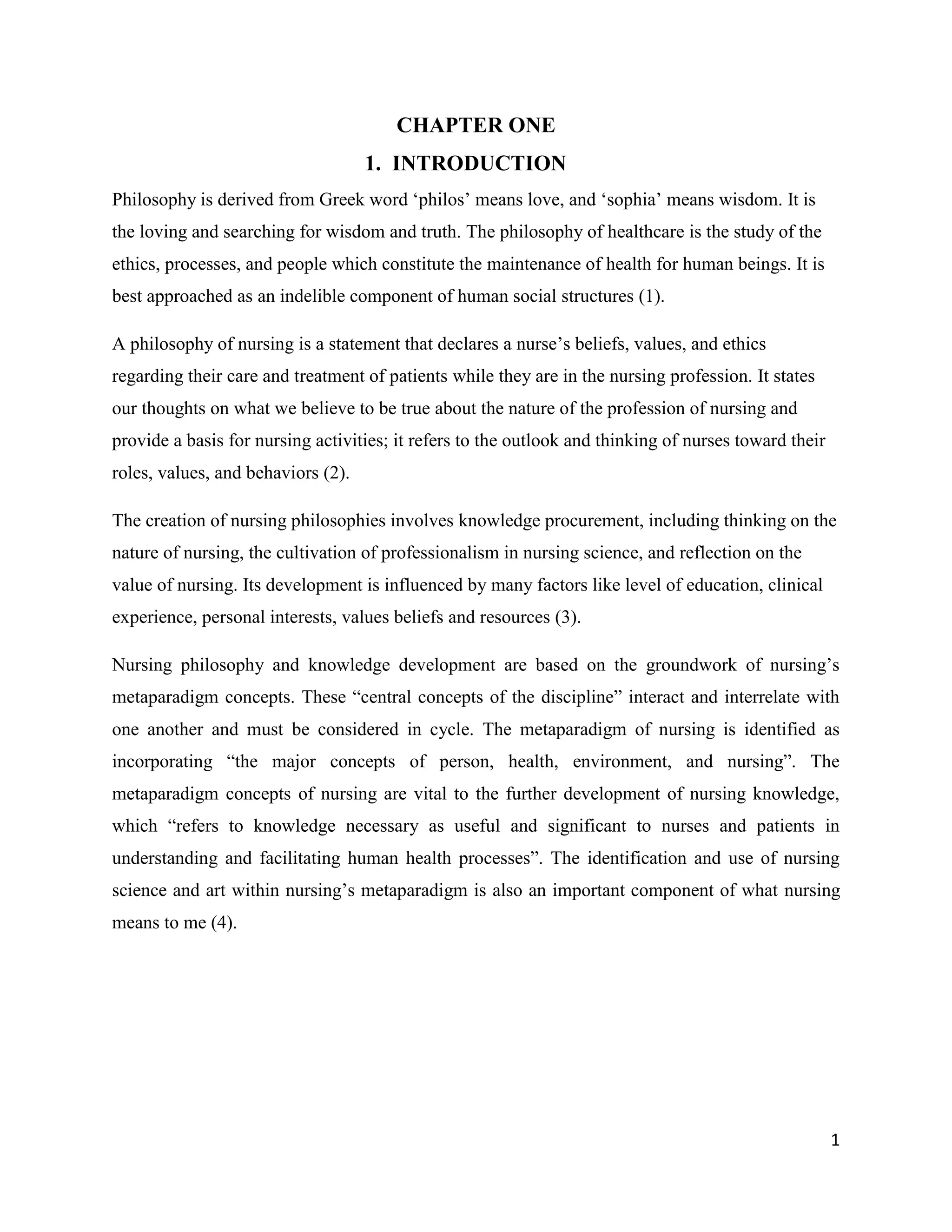 My personal nursing philosophy | PDF