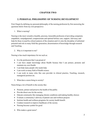 My personal nursing philosophy | PDF