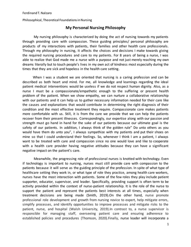 My personal nursing philosophy | PDF