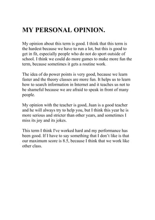 My personal opinion | PDF