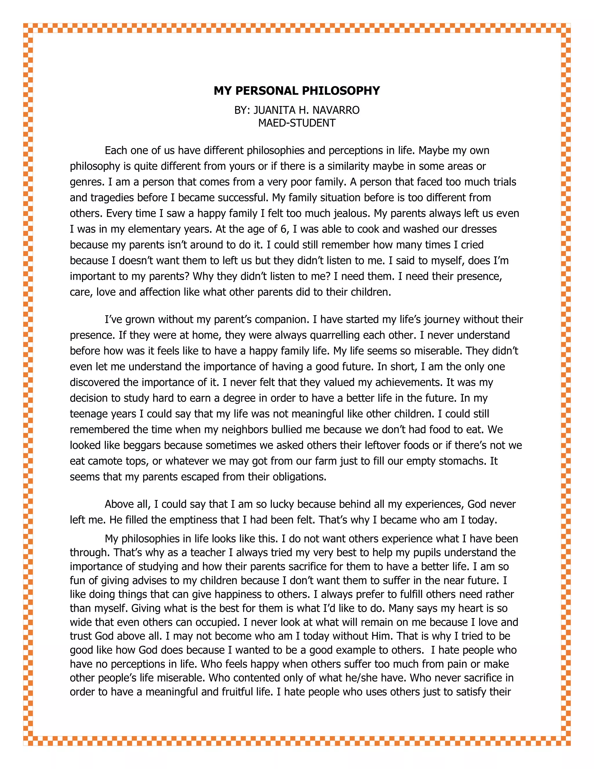 My personal philosophy | PDF