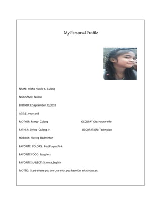 My personal profile | DOCX