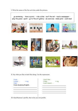 My personal profile (Mi perfil personal) | DOCX | Music | Entertainment