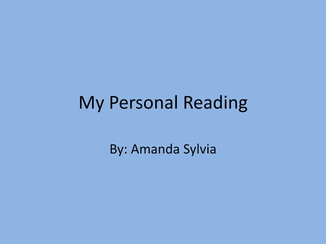 My personal reading | PPT