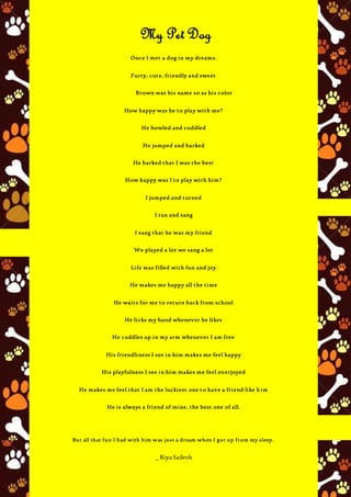 My Pet Dog - A short poem | DOCX