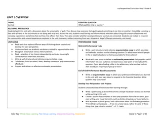myP Grade 09 Curriculum Map document for Eng 9 | DOCX