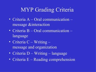 Myp grading criteria | PPT