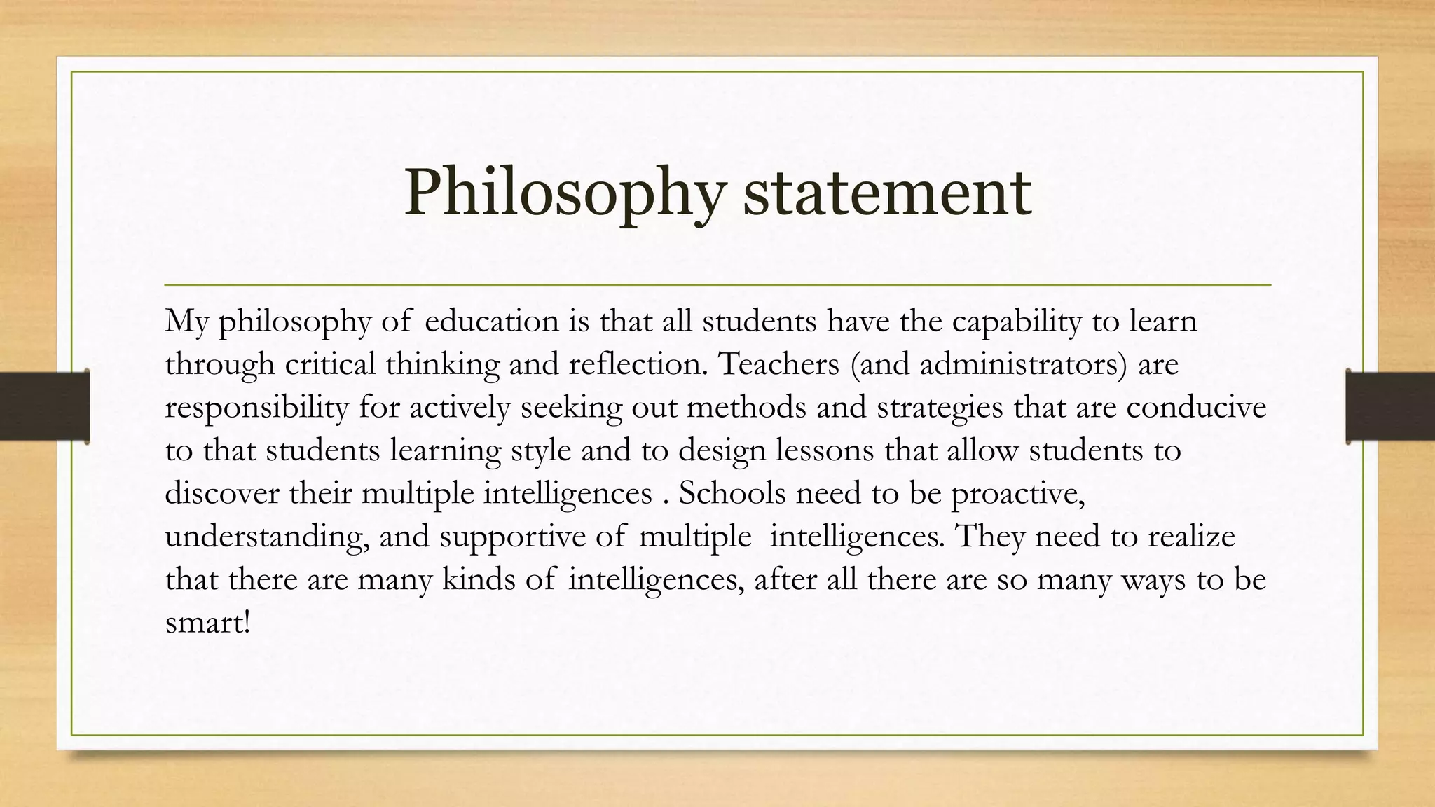 My philosophy of education | PPTX