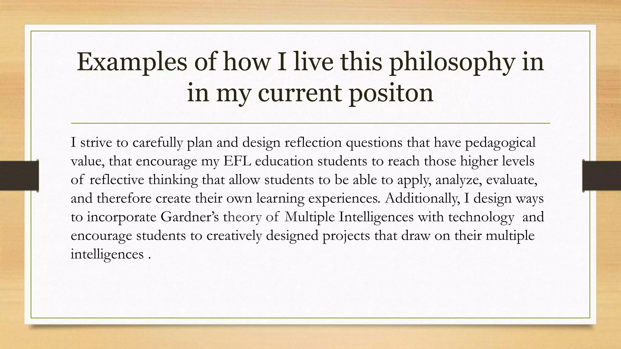 My philosophy of education | PPTX