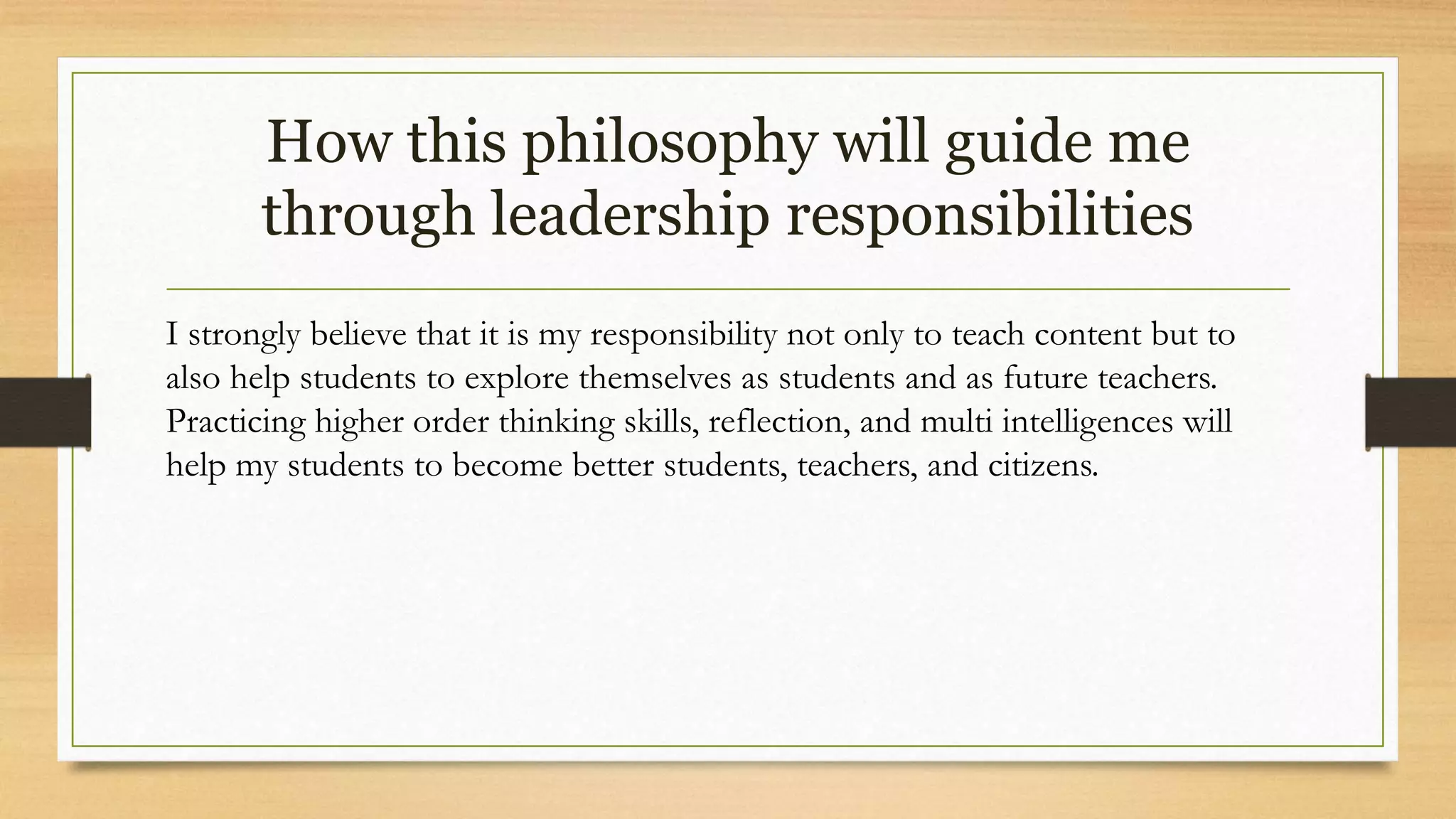 My philosophy of education | PPTX