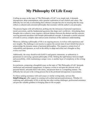 My Philosophy Of Life Essay.pdf