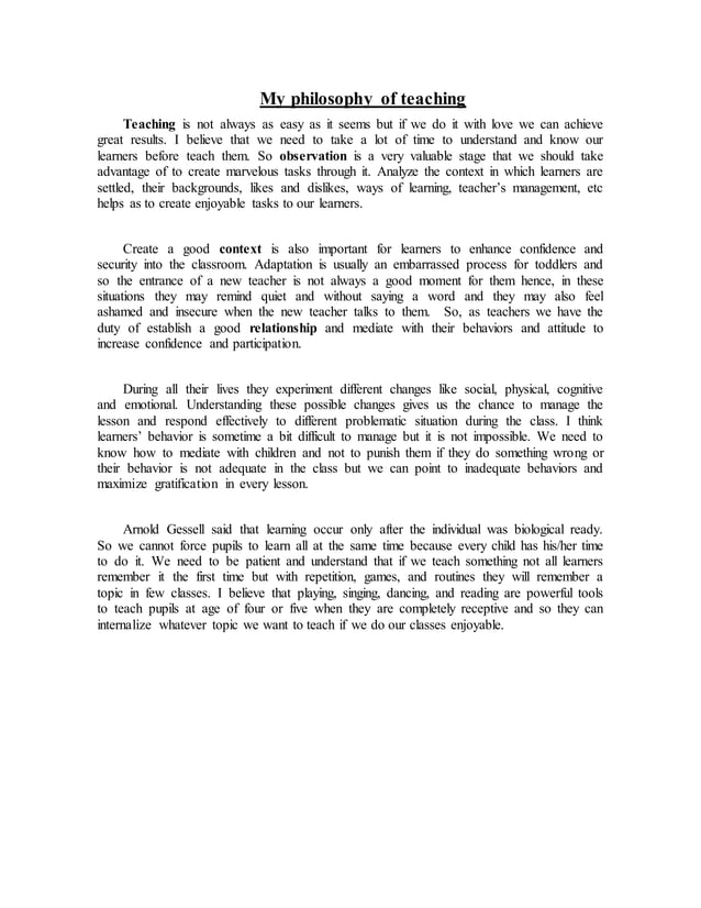 My philosophy of teaching | DOCX