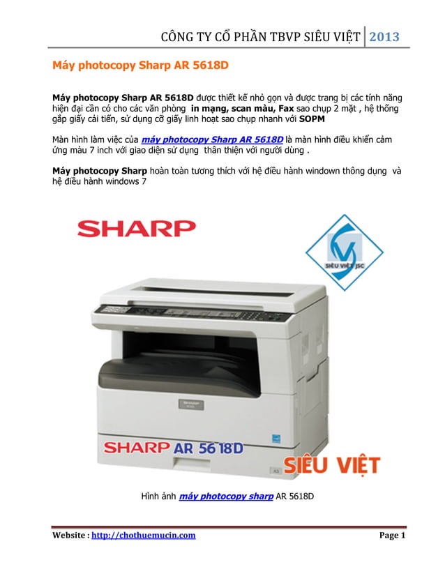 Máy photocopy sharp ar 5618D | PDF