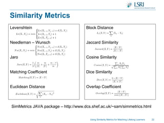 MyPlan - similarity metrics for matching lifelong learner timelines | PPT