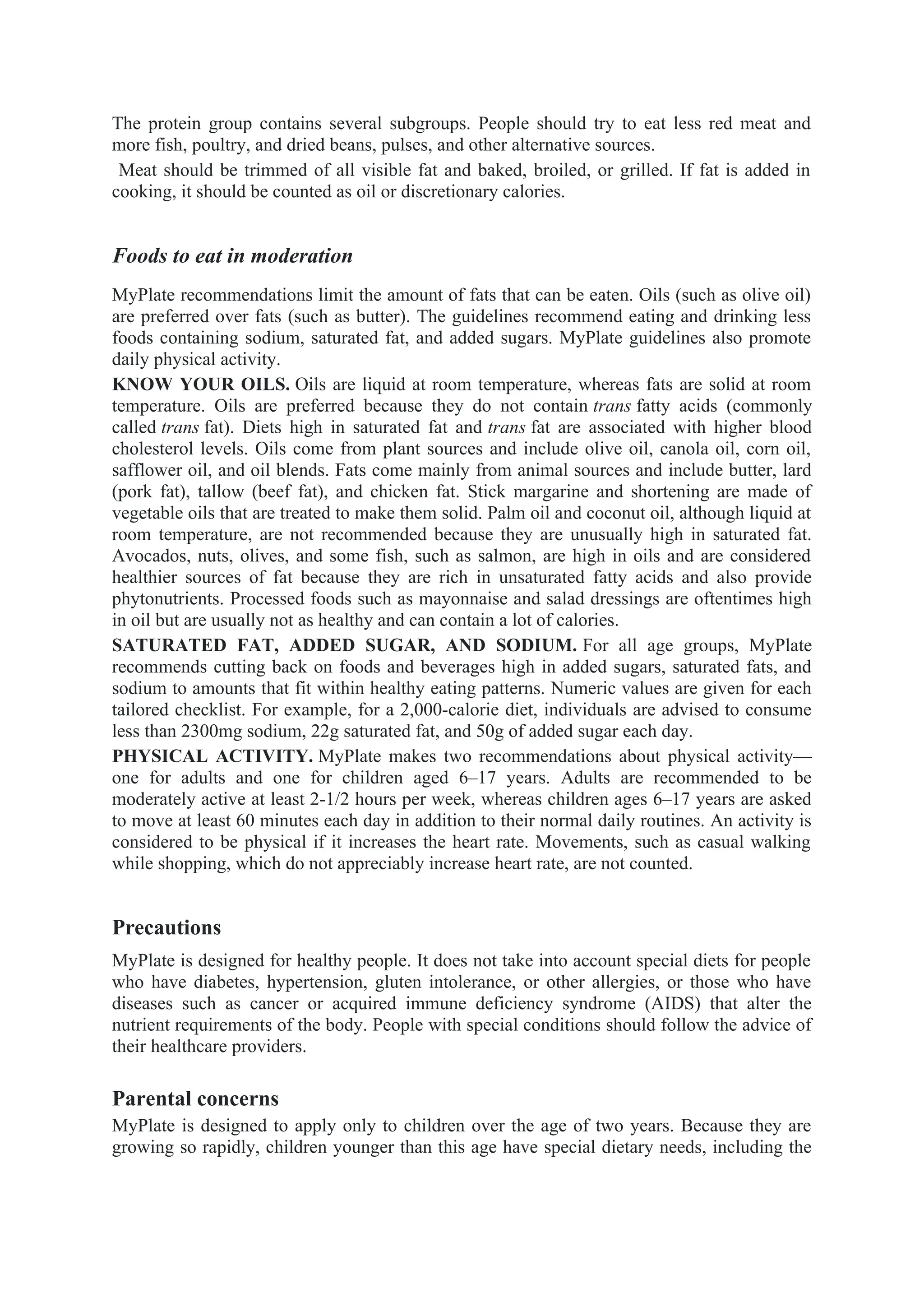 My Plate: A Simple Guide to Balanced Nutrition | DOCX