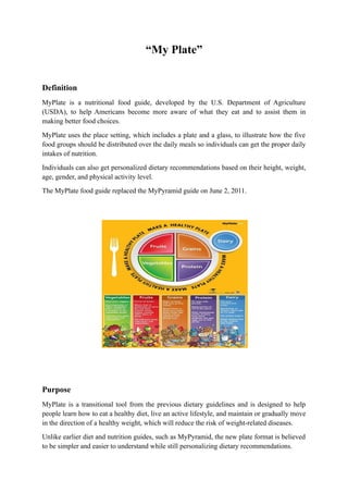 My Plate: A Simple Guide to Balanced Nutrition | DOCX