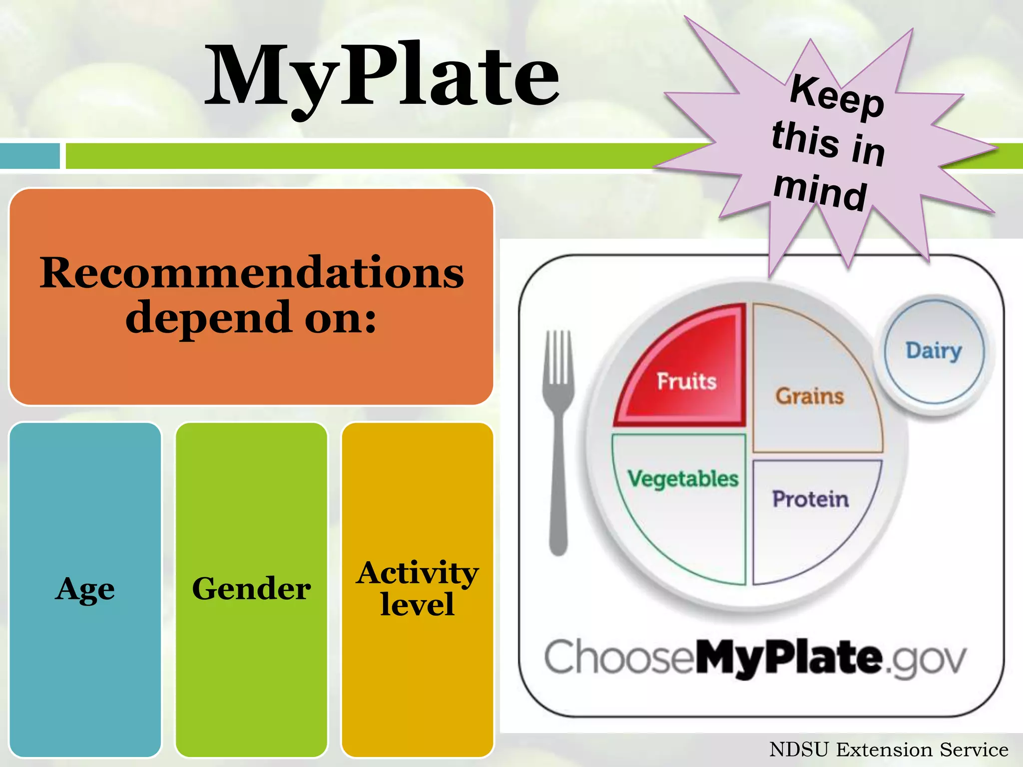 MyPlate - Focus on Fruits | PPTX