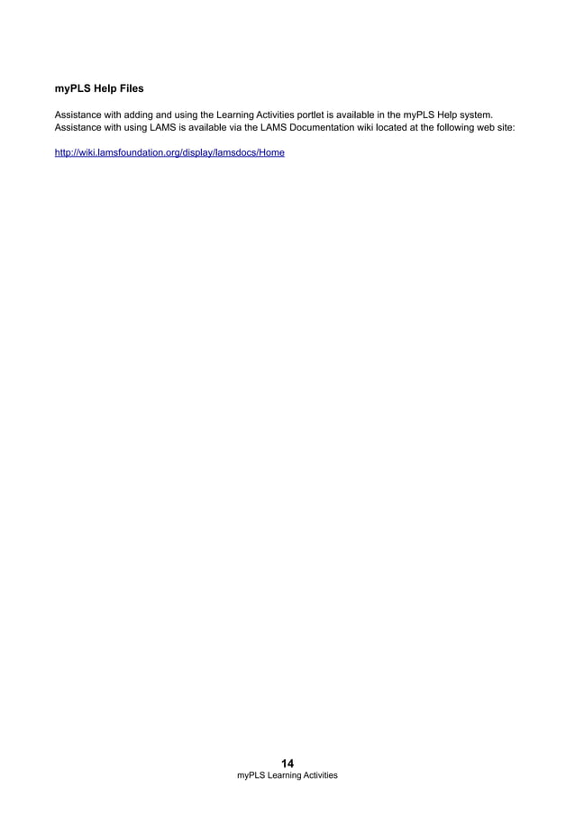 My pls learning_activities_lams0811 | PDF