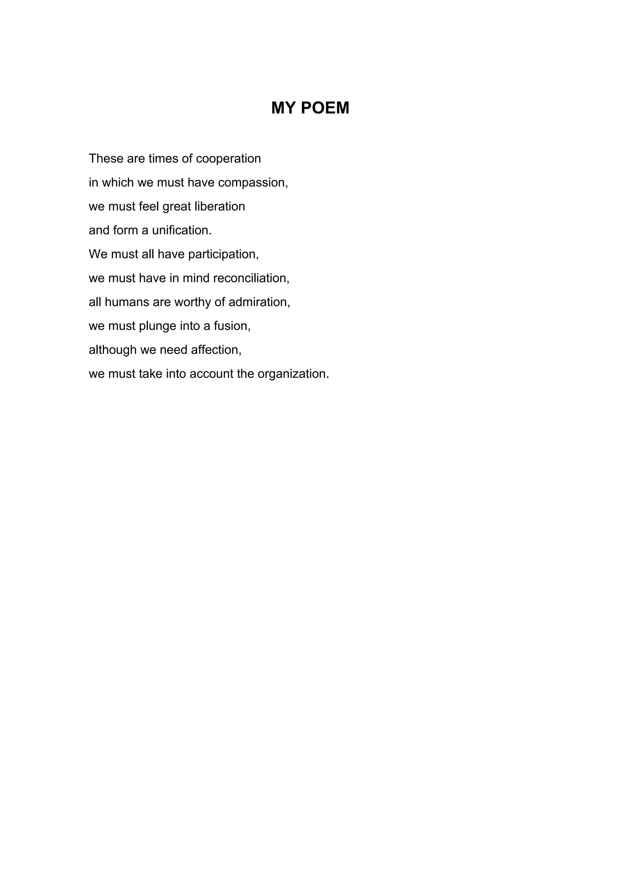 Julen Román: My Poem #Solidarity #ESO4 | PDF