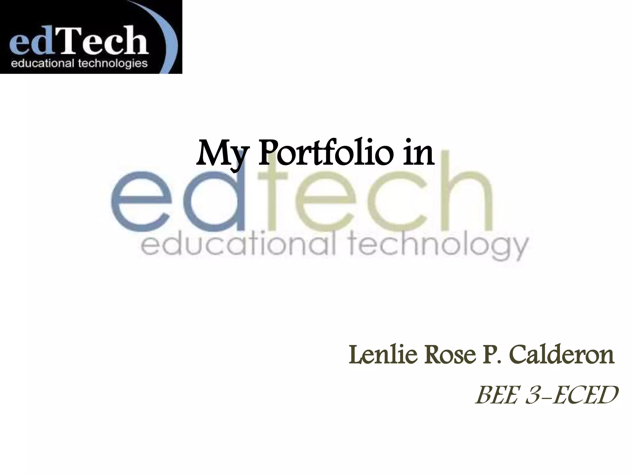 My Portfolio in Educational Technology | PPTX