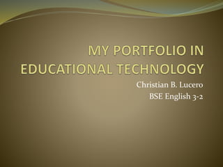 My Portfolio in Educational Technology | PPT