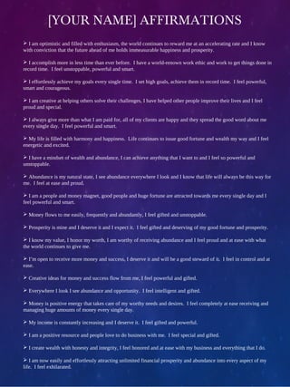 My Positive Affirmations In 30 Days | PPT