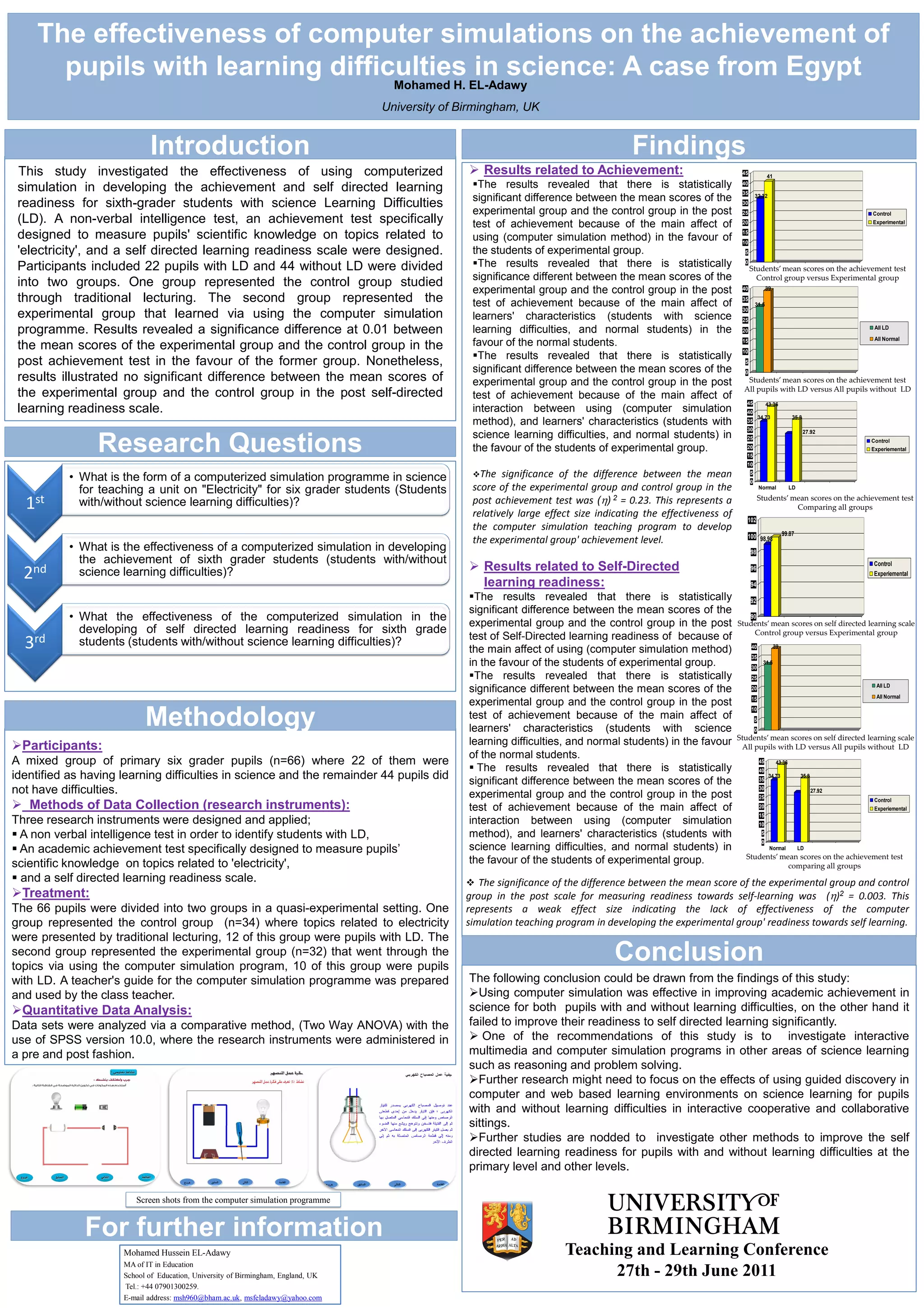 A poster presented in teaching and learning conference, University of Birmingham | PDF