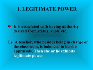 Types of Power and definitions | PPT