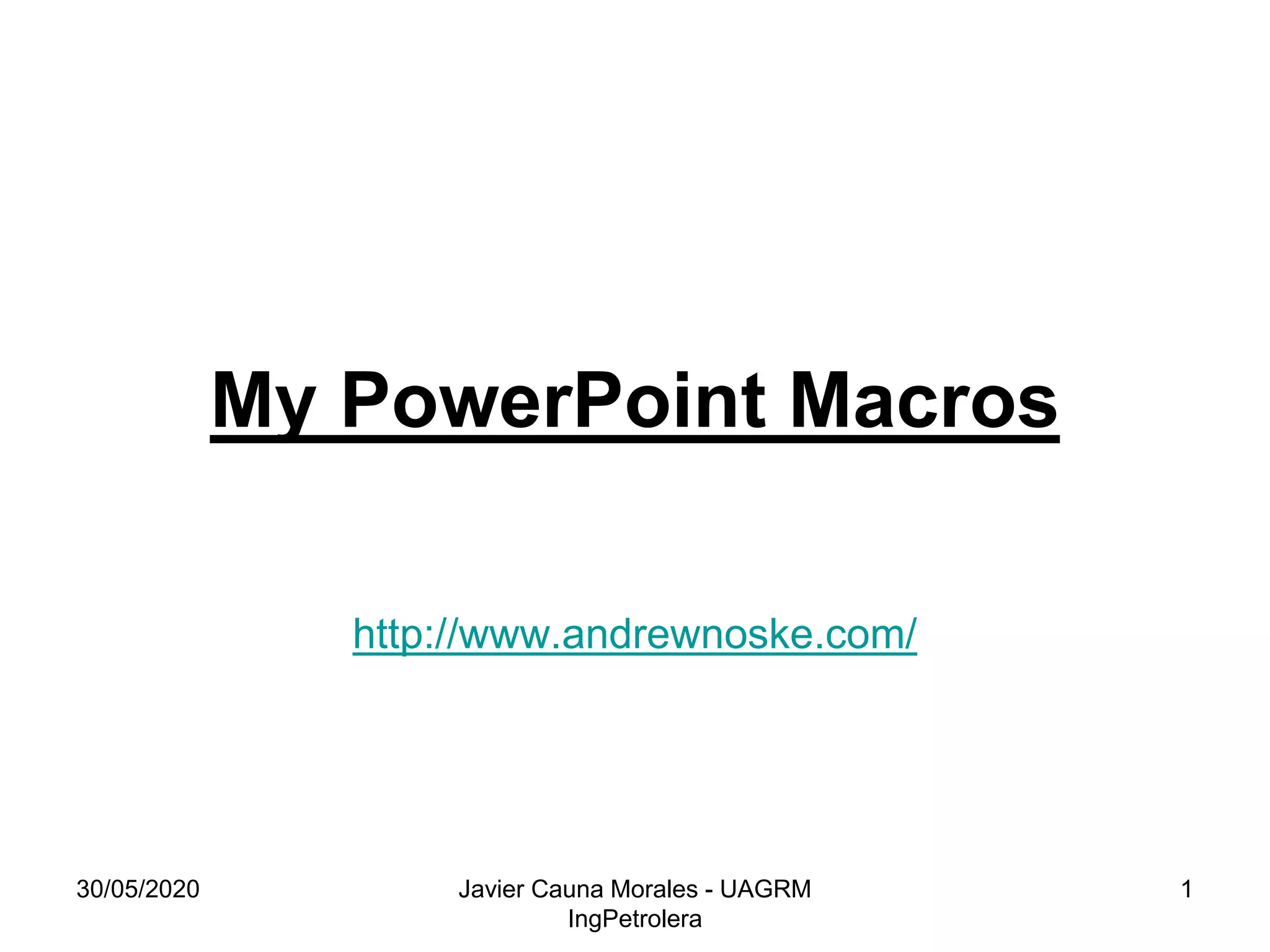 My power point macros | PPT