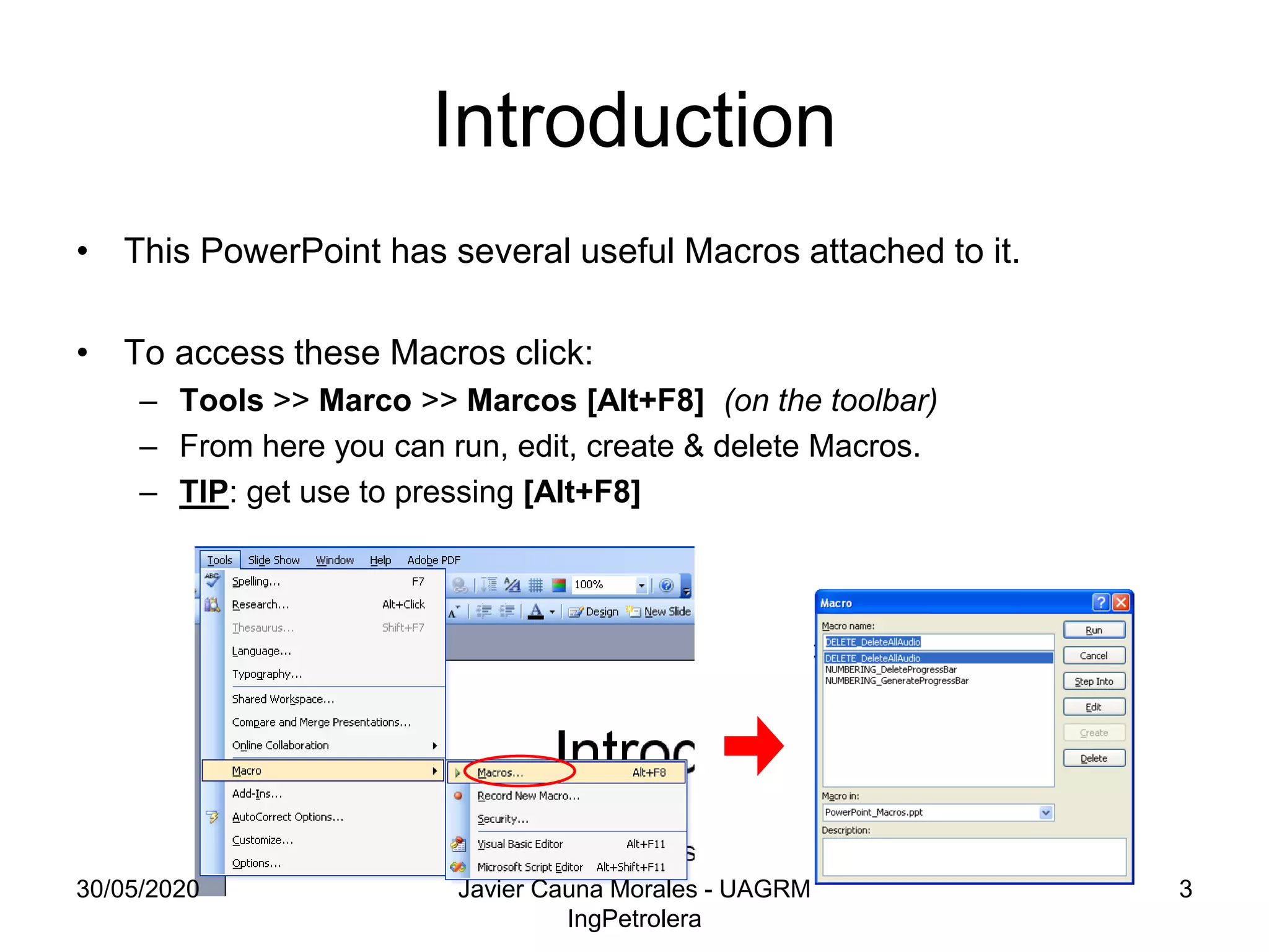My power point macros | PPT