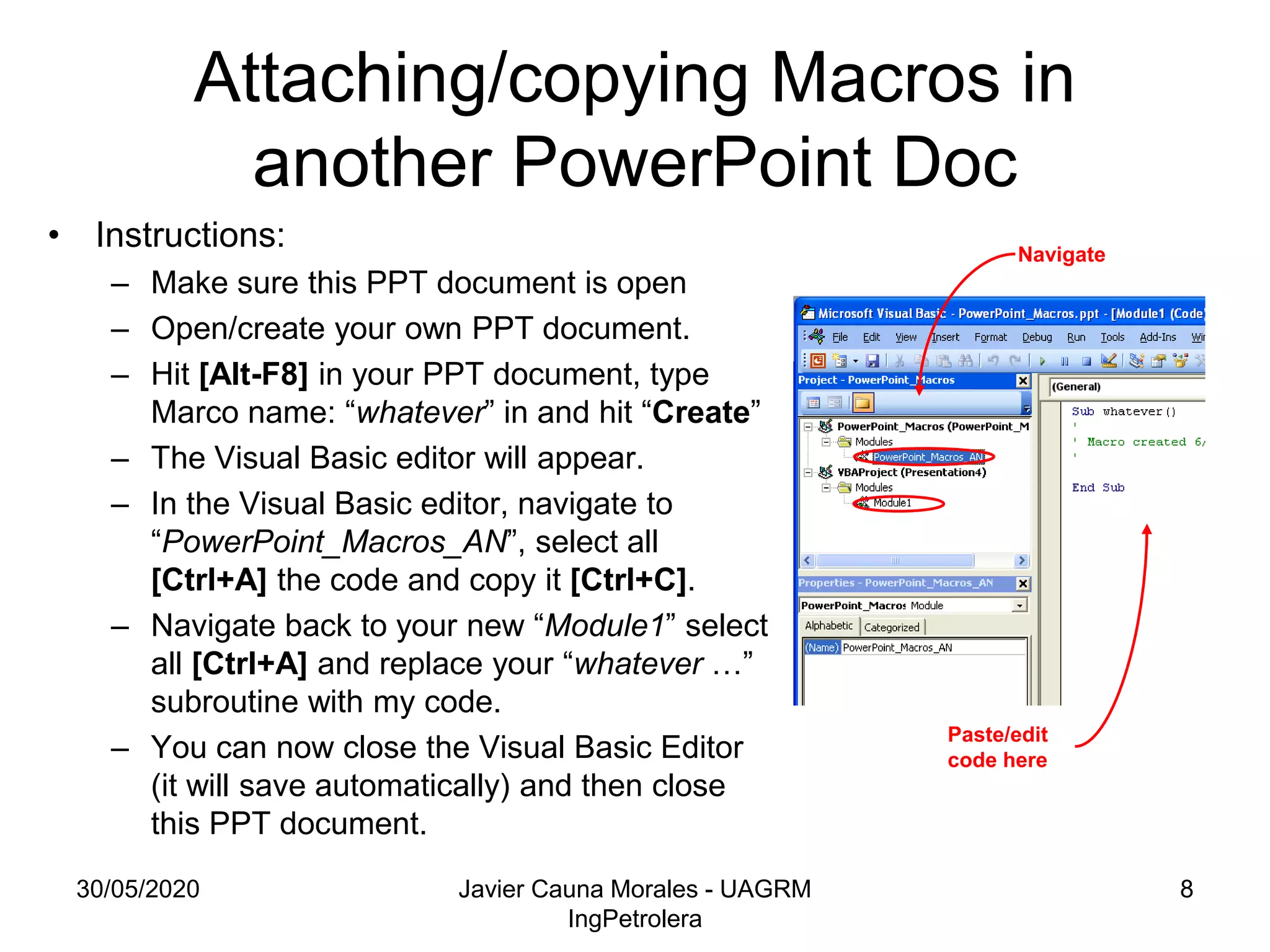 My power point macros | PPT