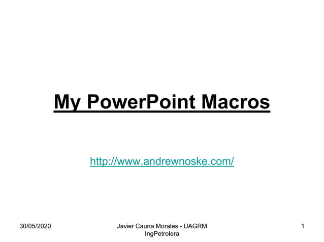 My power point macros | PPT