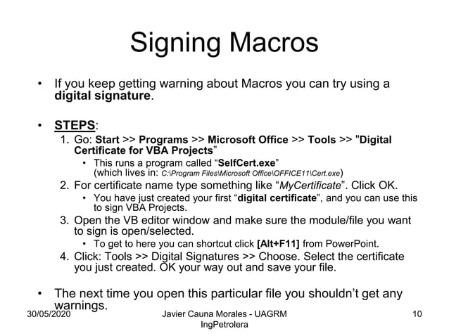 My power point macros | PPT