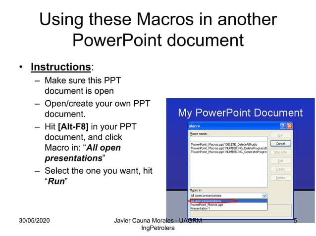 My power point macros | PPT
