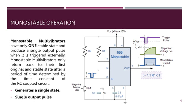 Monosatable 555 timer.pptx | Consumer Electronics | Technology & Computing