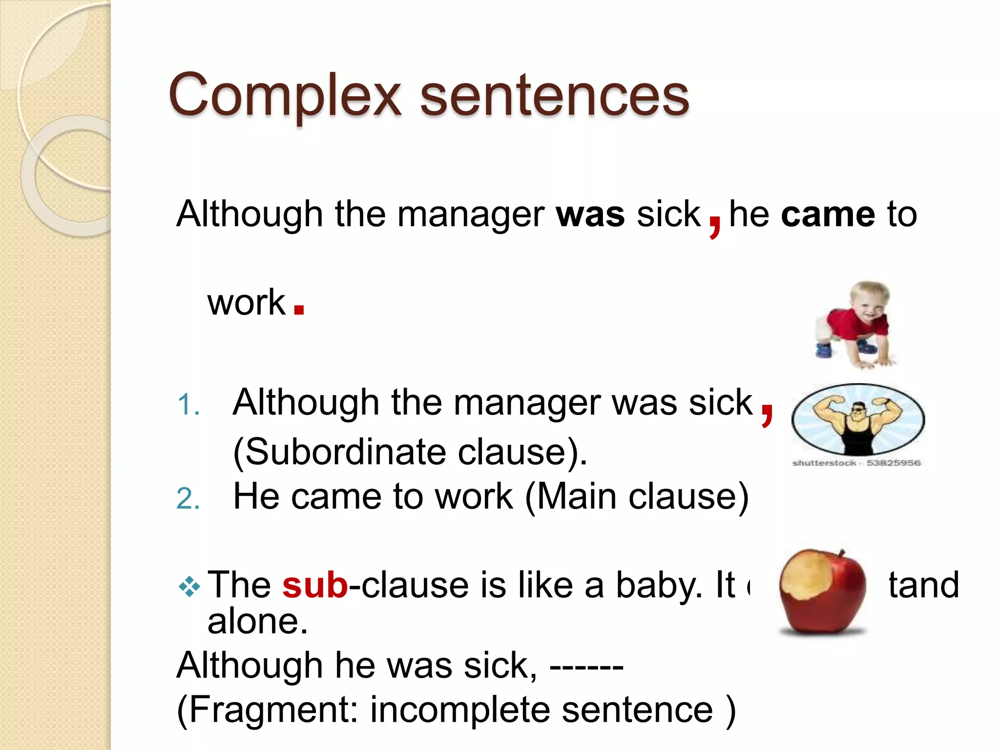 Types of sentences, Fragments & Run ons& Signal Phrases | PPT