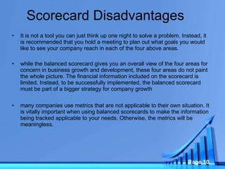 Presentation on Balanced Scorecard | PPT