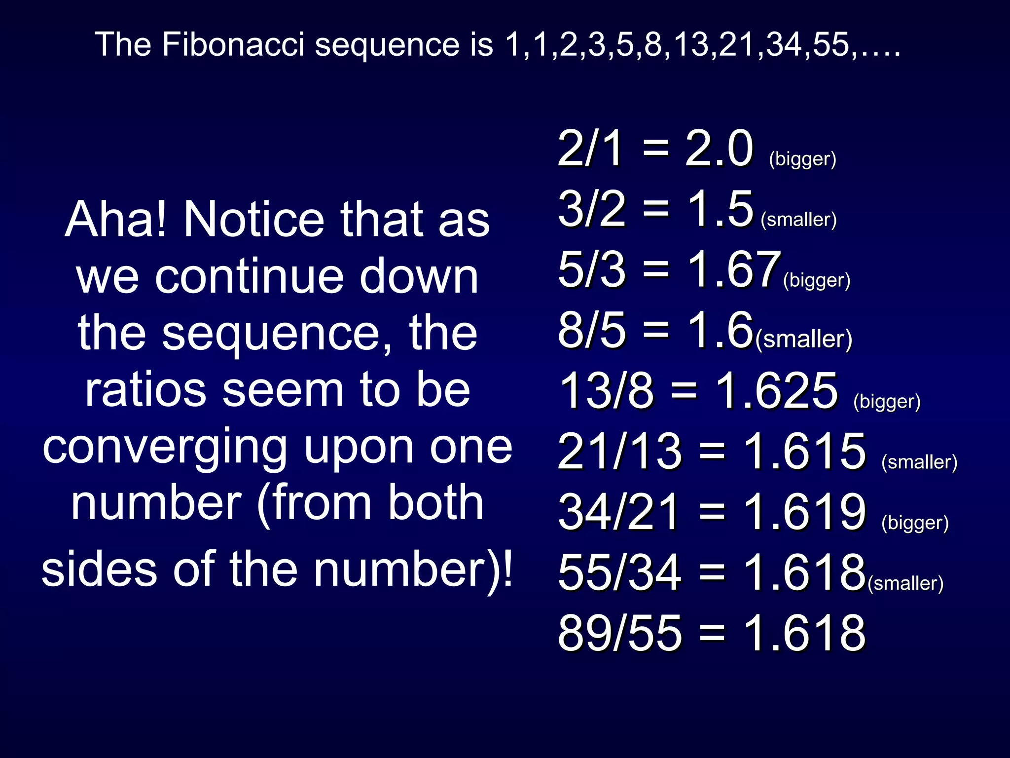 Fibonacci Sequence and Golden Ratio | PPT