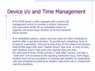 Real Time OS For Embedded Systems | PPTX