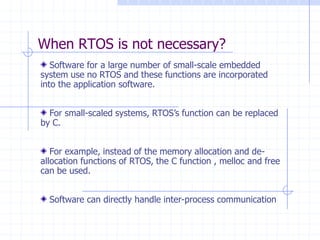 Real Time OS For Embedded Systems | PPTX
