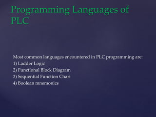 Programmable Logic Controller | PPTX | Programming Languages | Computing